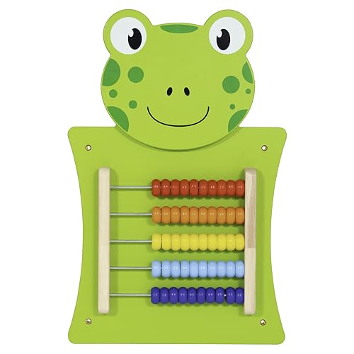 SPARK & WOW Frog Activity Wall Panel - Ages 18m+ - Montessori Sensory Wall Toy - Abacus Activity - Busy Board - Toddler Room Décor