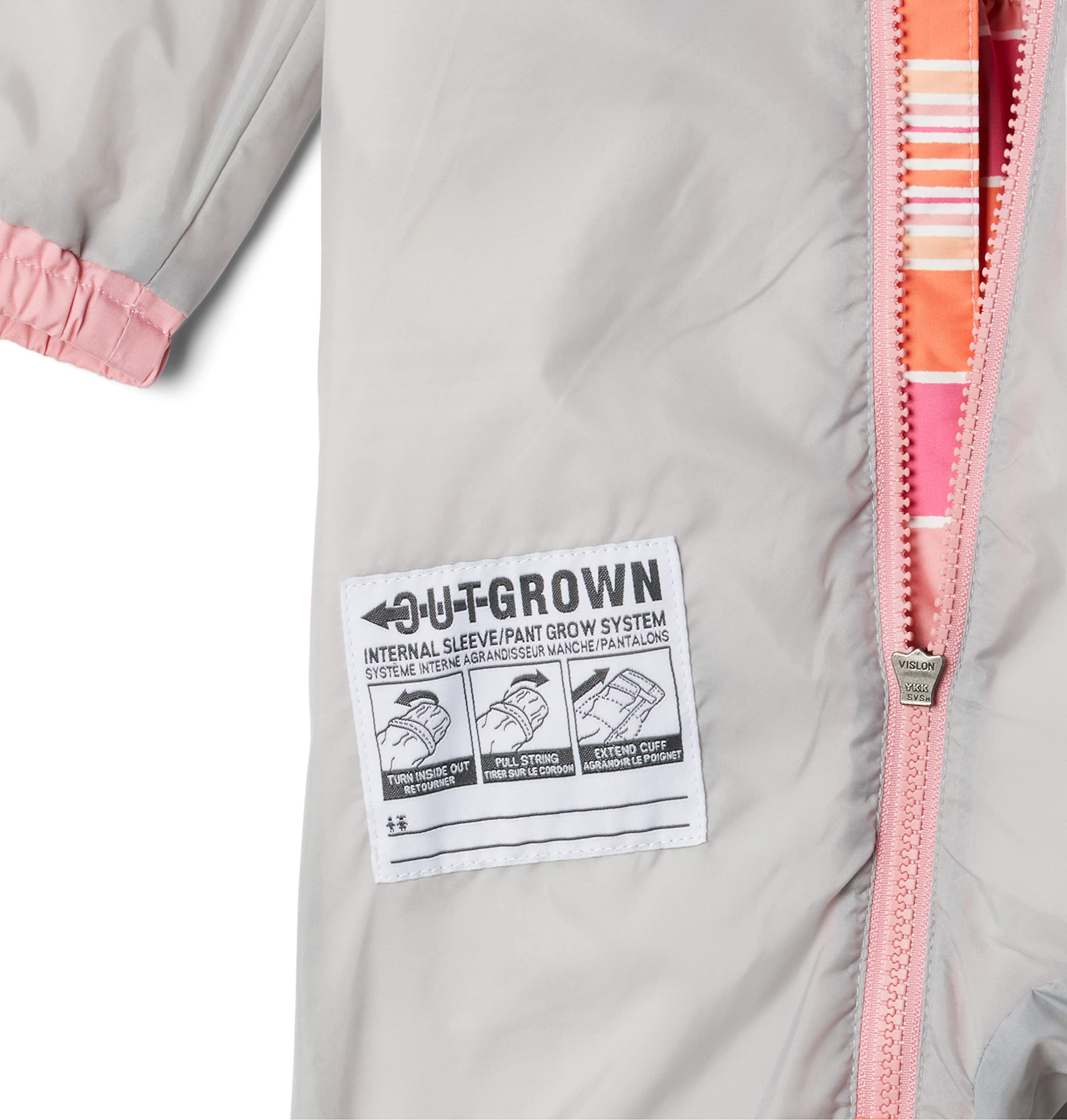 Columbia Baby Critter Jitters II Rain Suit, Wild Geranium Danby Stripe/Pink Orchid, 12/18