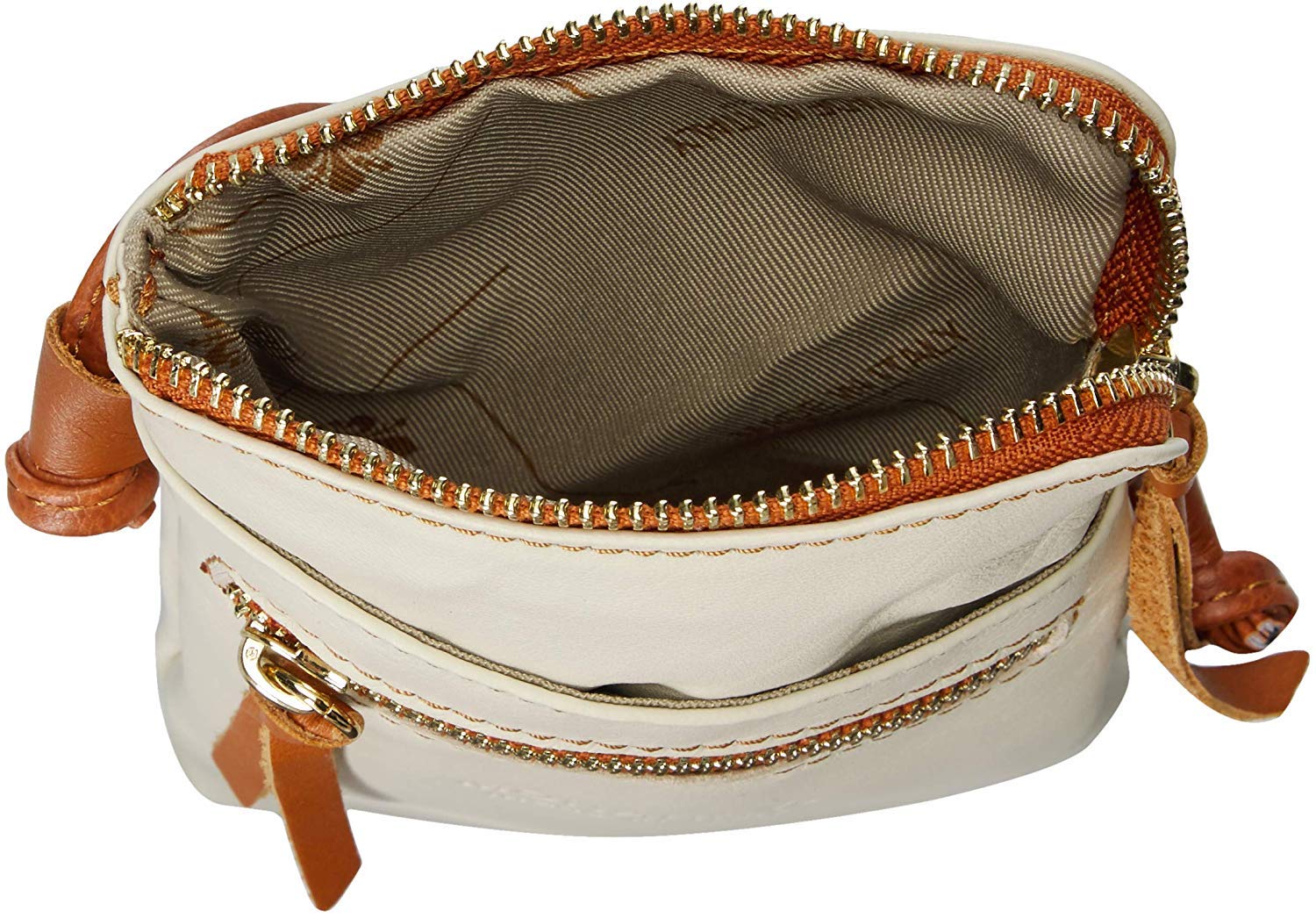 Monahay Small Italian Leather Cross Body Cell Phone and Passport Travel Pouch Bag MH9723 … (Metallic Gold)