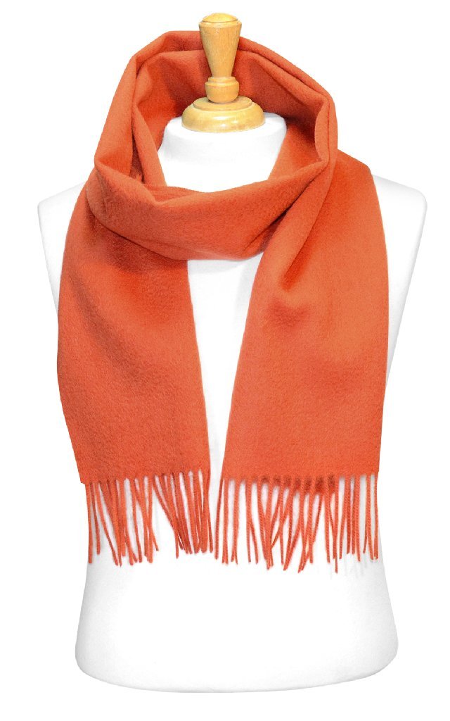 Biagio 100% Wool NECK Scarf Solid Burnt Orange Color Scarve for Men or Women