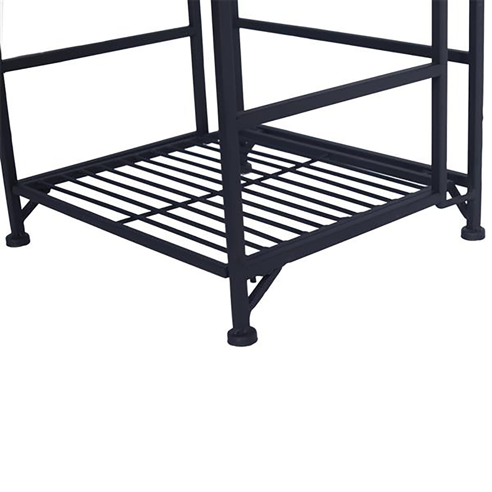 Double Folding Metal Shelving, Removable Garage Shelving, Kitchen and Garden Shelving, Black