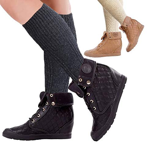 SUMONA 6 pairs Women Cable Knit Knee High Winter Boot Socks 9-11 (Assorted, 9-11)
