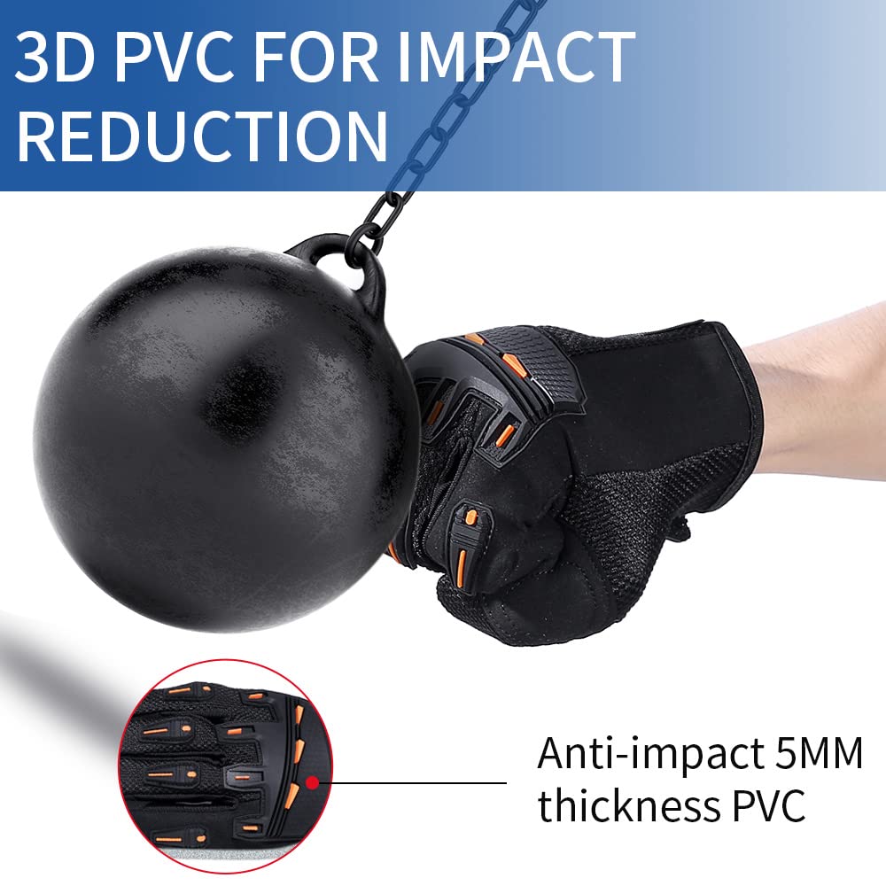 FEAR GEAR Mechanix Gloves For Men,Durable Touchscreen Safety Work Gloves Men,Flexible Grip For Gardener,Yard Chores,Orchard
