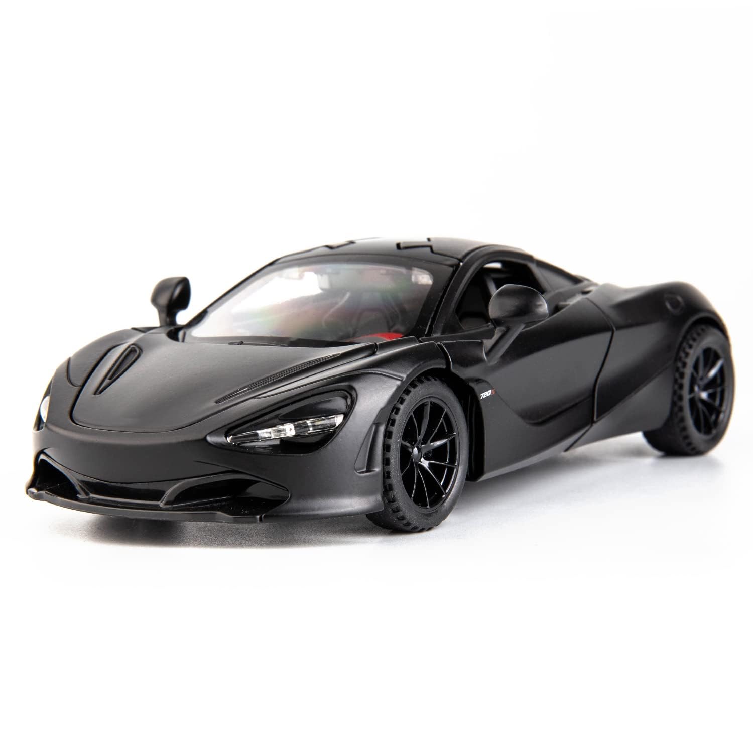 WAKAKAC 1/32 Diecast Car Model 720s Alloy Toy Car Pull Back with Light and Sound,Toy Vehicle for Girls Boys Adults Gift (Black)