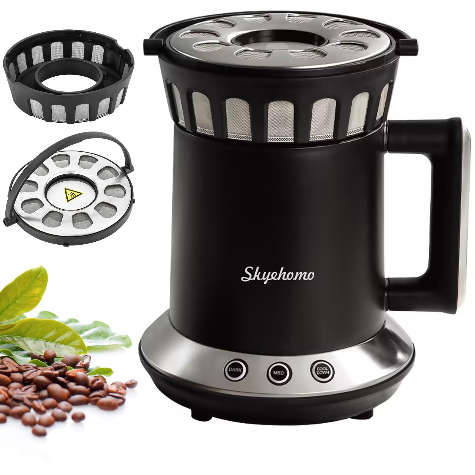 HOMOKUS Coffee Roaster,Coffee Roaster Machine for Home Use,Two Baking Modes Optional(Med and Dark),One-Touch Control Coffee Bean Baker Roaster with Cooling Mode