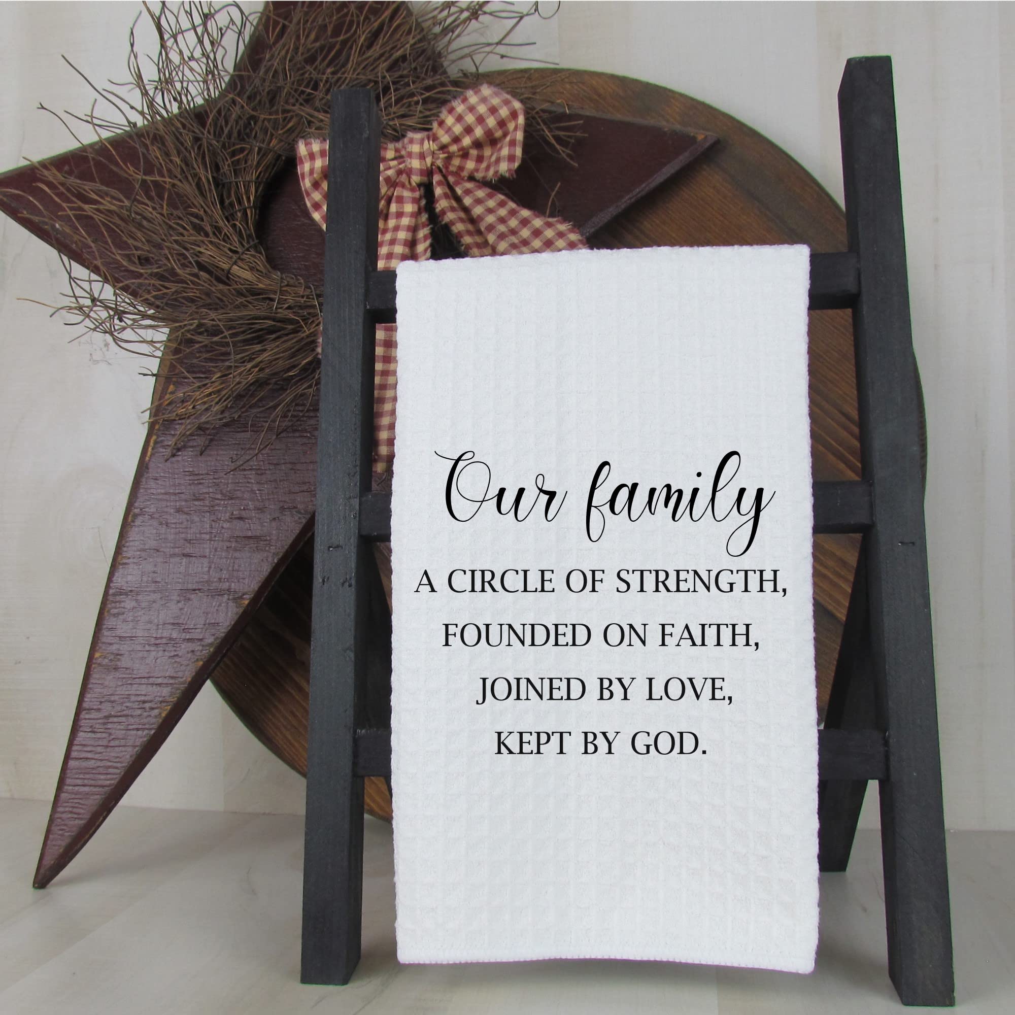 Coffee Bar Towel, Dish Towel, Kitchen Towel, Housewarming Gift, Easter Gift, Gift for Mom, Hand Towel, Coffee Decor Gift, Friend Gift, Our Family A Circle of Strength