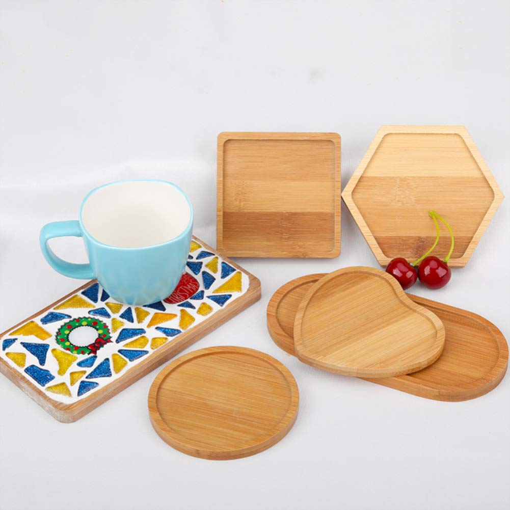 twelves 4pcs Square Coaster Base for Crafts Adult Kids DIY Mosaic Supplies Housewarming Birthday Gift