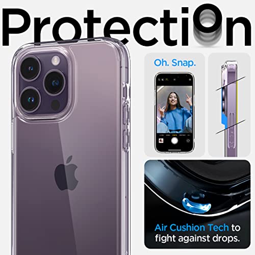 Spigen Ultra Hybrid iPhone 14 Pro Max Case, Anti-Yellowing, Military Grade Drop Protection - Crystal Clear