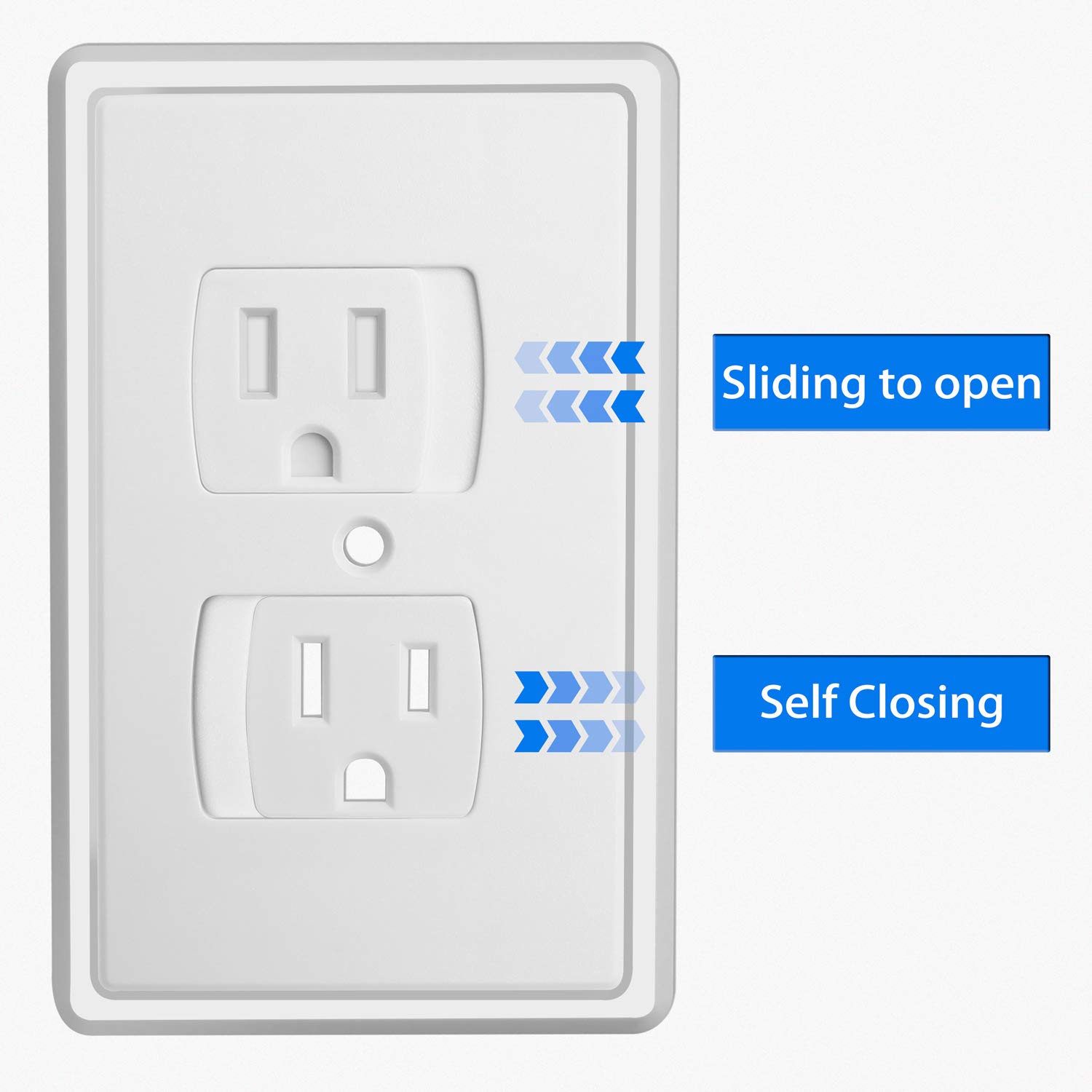 ChengFu Self-Closing Electrical Babyproof Outlet Covers - an Alternative to Wall Socket Plugs for Child Proofing (4 Pack)