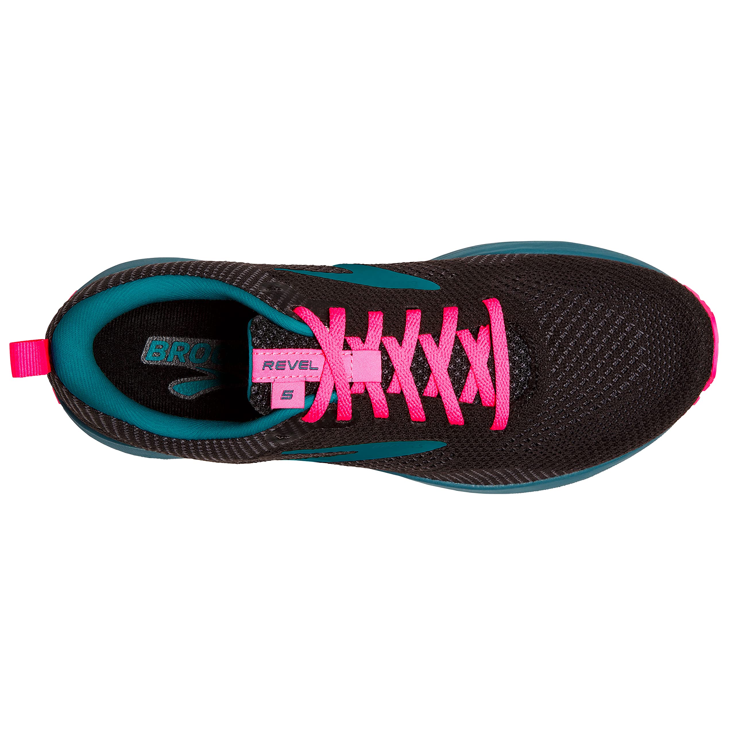 Brooks Women's Revel 5 Neutral Running Shoe - Black/Blue/Pink - 7