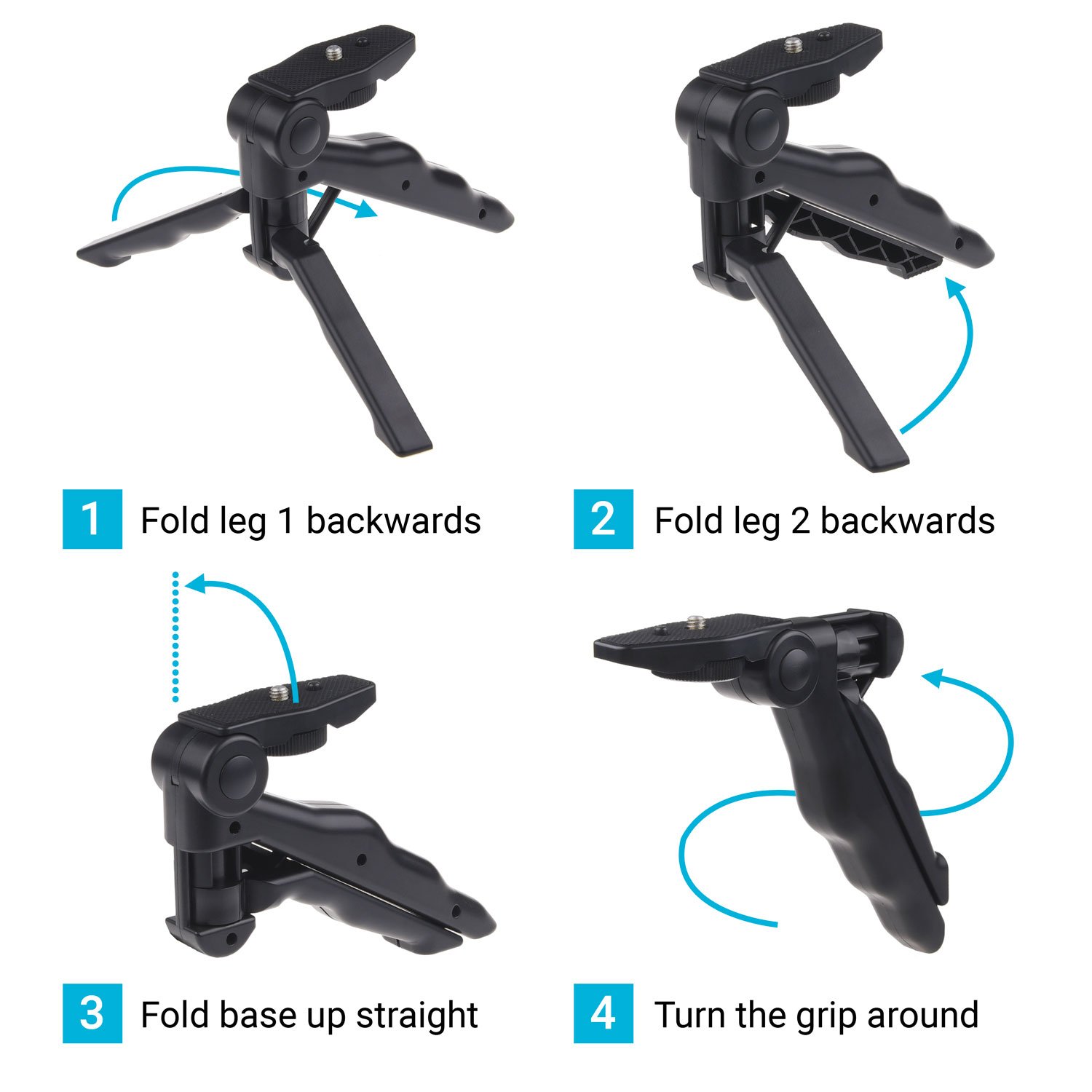 CamKix 2in1 Pistol Handgrip and Tabletop Tripod compatible with GoPro Hero 7, 6, 5, 4, Black, Session, Hero 4, Session, Black, Silver, Hero+ LCD, 3+, 3, DJI Osmo Action and others