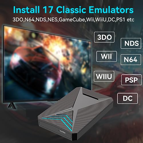 Retro Game Console - Plug and Play Video Game Console,Compatible with 17 Emulators,2T Portable External Hard Drive for Win PC/Laptop with PC/3D Games