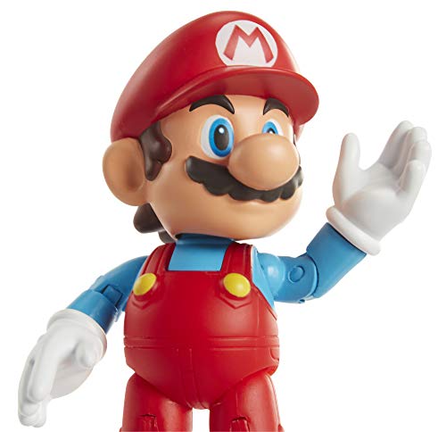 Super Mario Action Figure 4 Inch Ice Mario Collectible Toy with Ice Flower Accessory