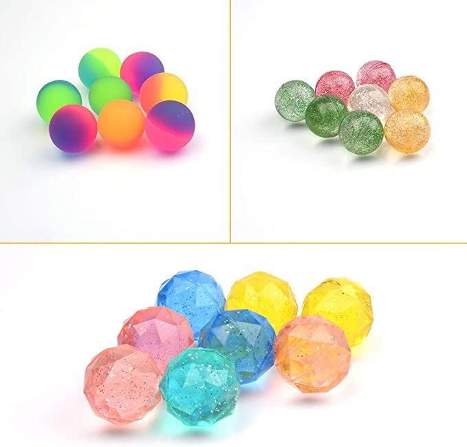 Chwang 24PCS 30mm Bouncy Balls Assorted Rubber Balls,Party Bag Filler,High Bouncing Balls for Kids (24pcs / 30mm)
