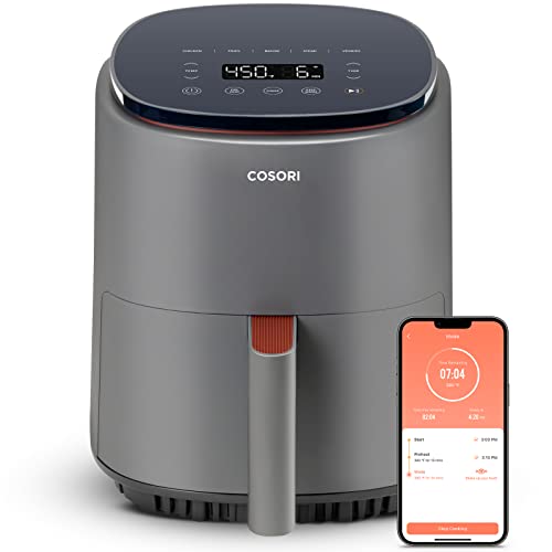 COSORI Air Fryer 4 Qt, 7 Cooking Functions Airfryer, Truffle Gray & Air Fryer Liners, 100 PCS Square Disposable Paper Liners