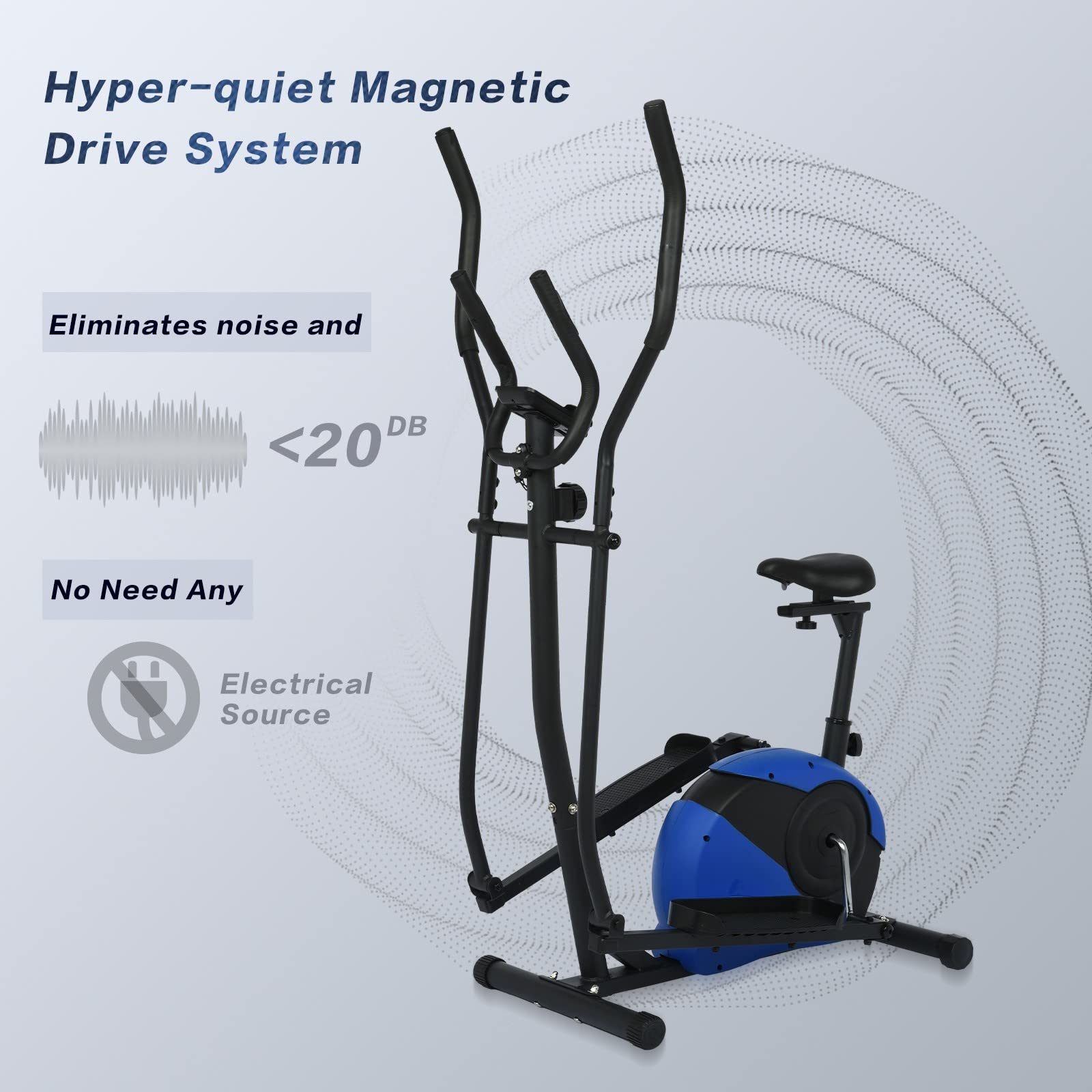 Elliptical Machine for Home Use, Eliptical Exercise Machine for Indoor Workout, Magnetic Elliptical Trainer with LCD Monitor and Sensors
