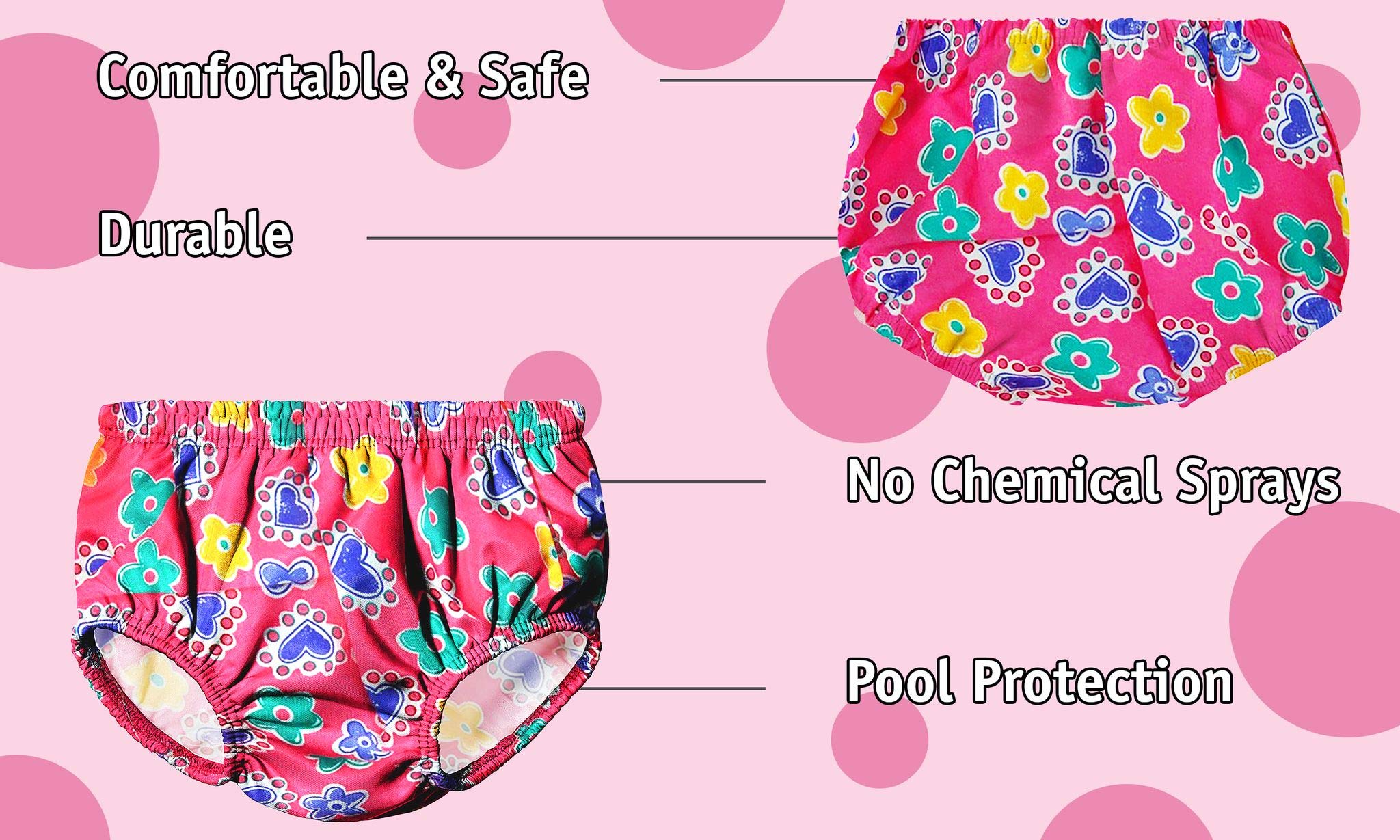 Water Gear Reusable Baby Swim Diaper - Soft and Designed to Keep Your Baby Comfortable - Eco-Friendly - Great to Wear When Learning How to Swim - Pink - Large - 22-25 lb