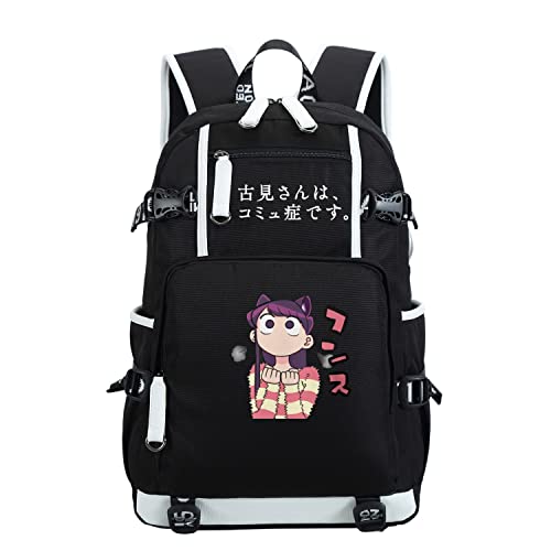 COSABZ Anime Komi Cant Communicate Komi Shouko Backpack Komi San Excited Cosplay Laptop Bag Black (8)