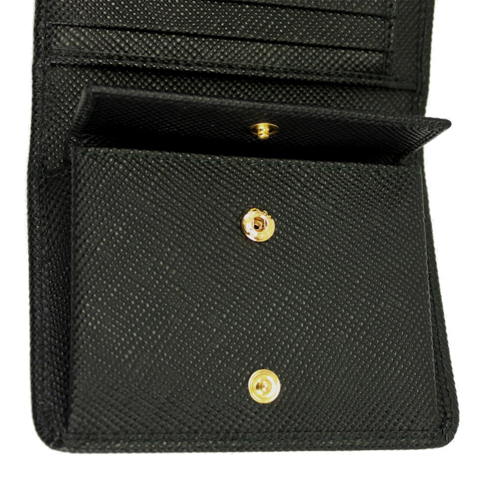 Prada Black Saffiano Leather Tri-fold Wallet 1MH176 Nero
