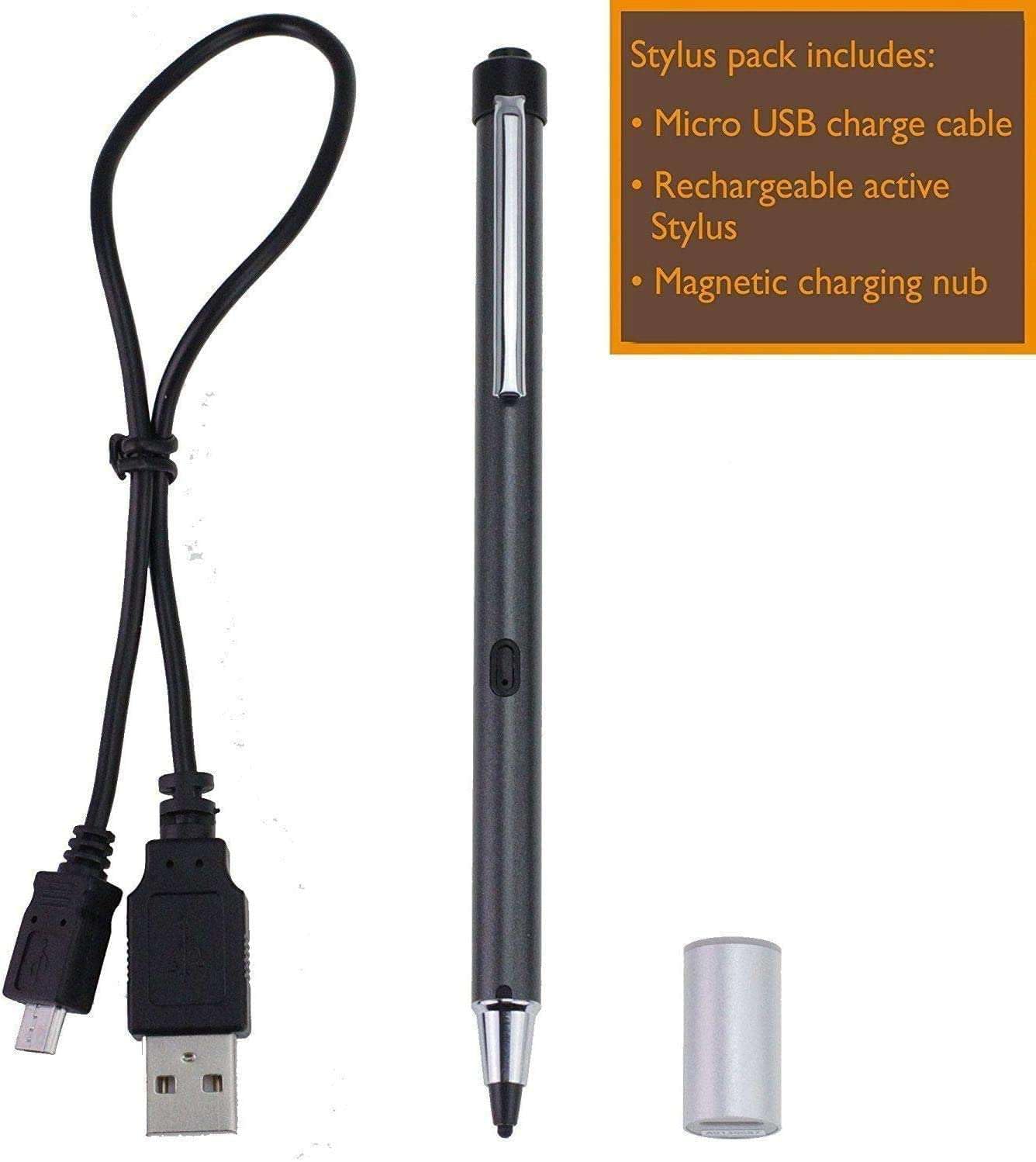 Broonel Grey Fine Point Digital Active Stylus Pen Compatible with The ASUS Chromebook C204 11.6" / ASUS Chromebook Flip C214 11.6"
