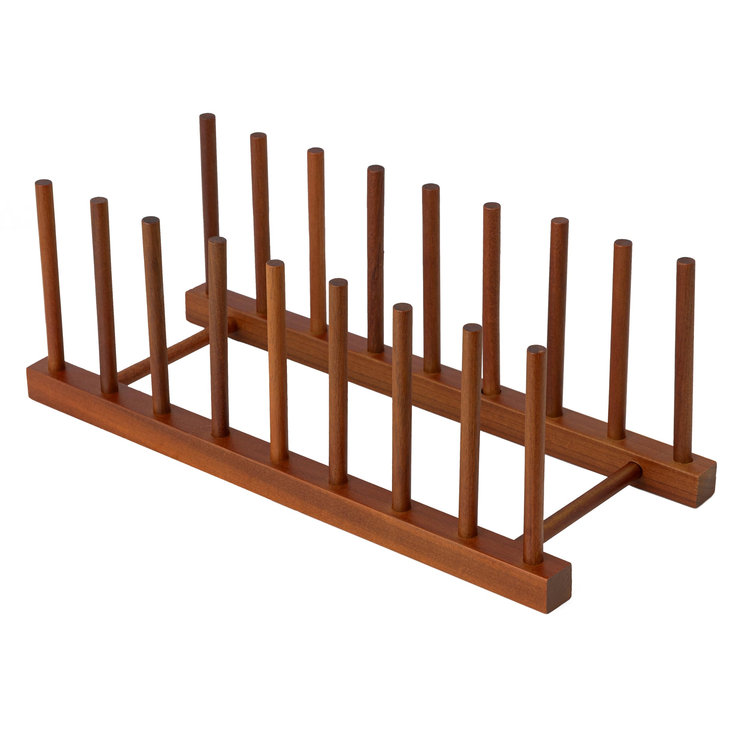 HBlife Teak Dish Plate Bowl Cup Book Pot Lid Cutting Board Drying Rack Stand Drainer Storage Holder Organizer Kitchen Cabinet(Keep Dry)