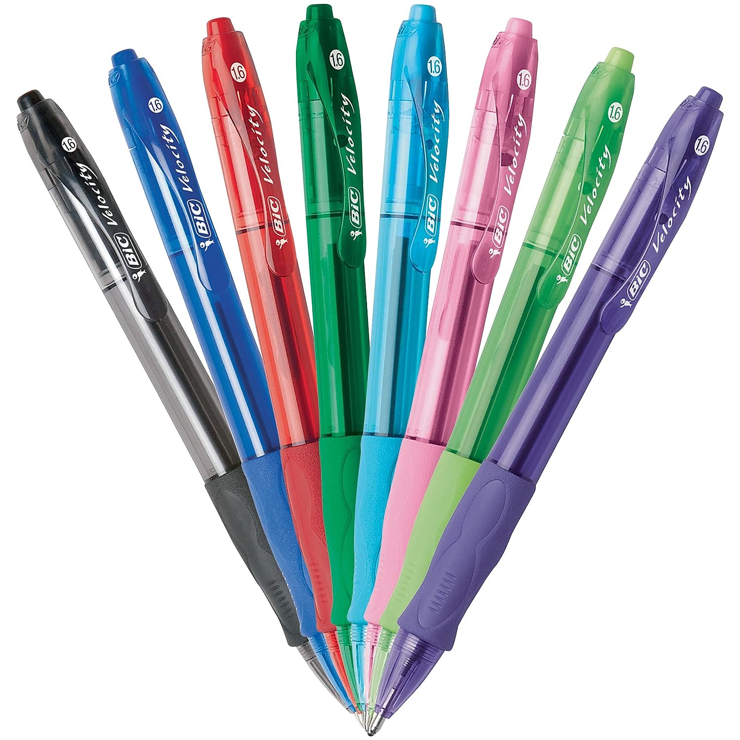 BIC Velocity Bold Fashion Retractable Ball Pen, Bold Point (1.6 mm), Assorted, 8-Count