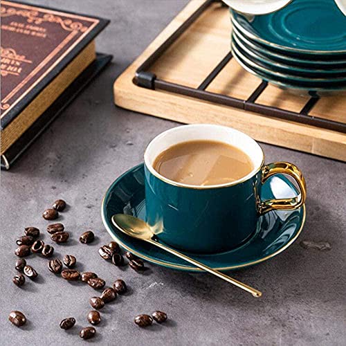 CHUNCIN - European-Style Simple Household Afternoon Tea Set Coffee Utensils with Bamboo Tray Wrought Iron Cup Holder Stand Organizer Rack