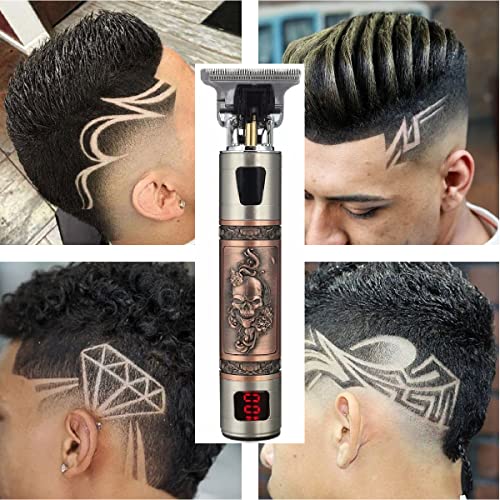 CIBEL Hair Clippers Zero Gapped Cordless Hair Trimmer Haircut & Grooming Kit Rechargeable LED Display Skull Ornament