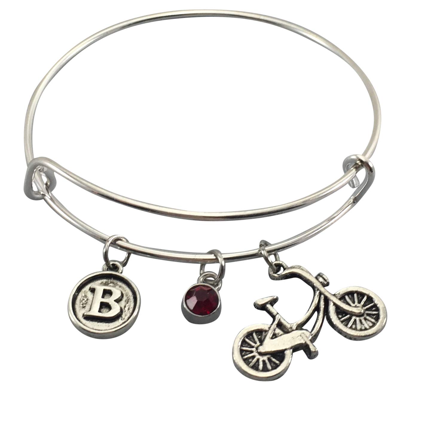 Bicycle - Bicycle Gift - Charm Bracelet - Initial Bracelet - Gift for Her - Gift Under 15 - Mothers Day Gift - Gift for Mom - Bike