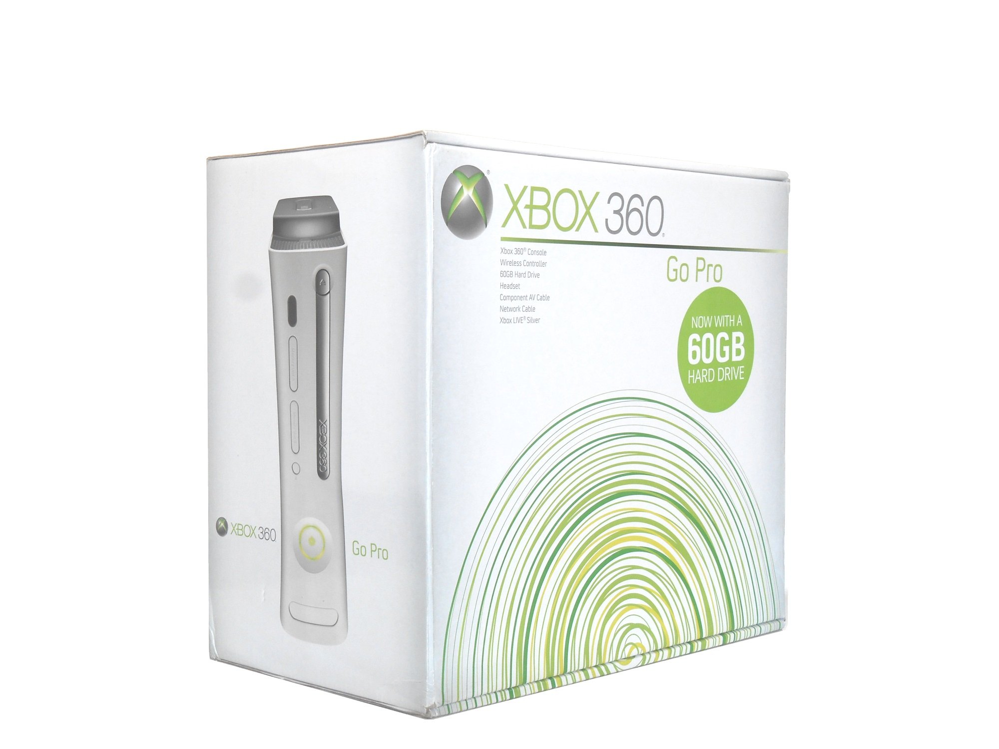 Microsoft Xbox 360 Go Pro Console Bundle (Original & Rare White Jasper)