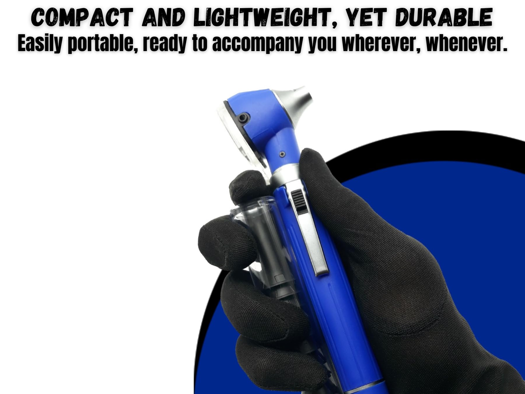 MEDCASE Brilliance Otoscope - Professional Ear Scope with LED Light and Speculum for Ear Examination and Diagnosis - Ideal for Professional and Home Use - Blue