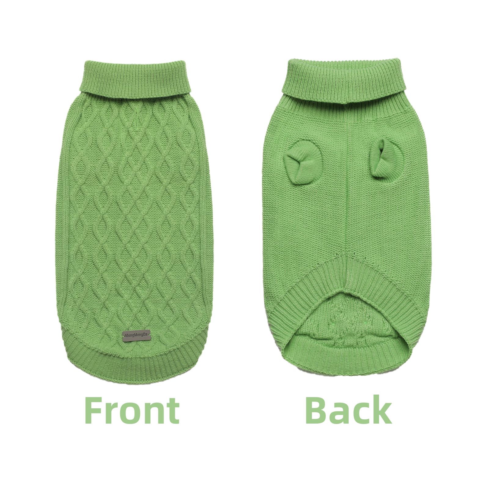MengMengDa Small Dog Warm Winter Sweater Pet Dog Clothes Dog Knitwear for Small to Medium Breeds Dog Outfits (Green S)…