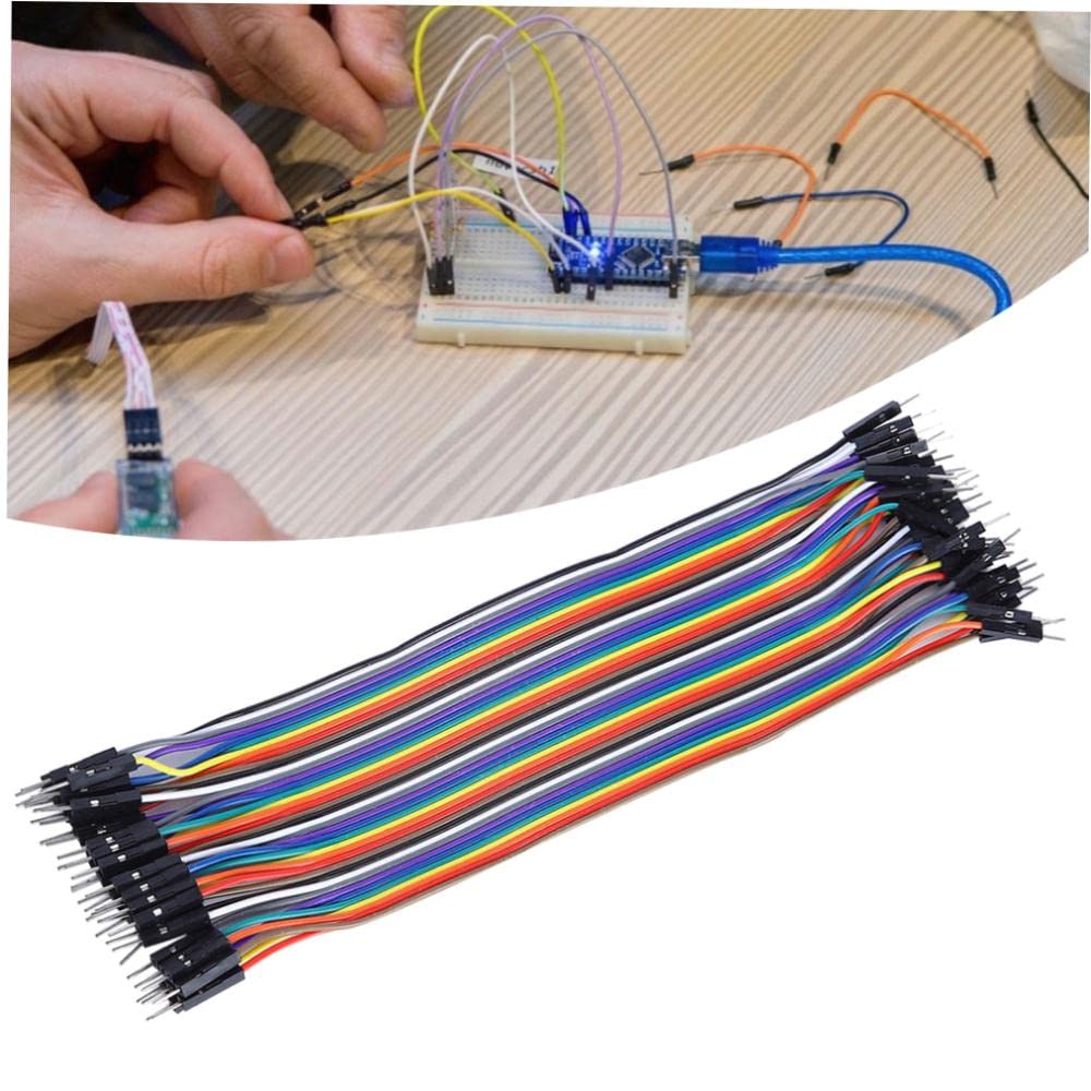 Electronics Connectors Kit 10Pcs Plastic Male to Male Connecting Cables for PCB Prototyping - Jumper Wire Breadboard Jumpers and Computer Accessories