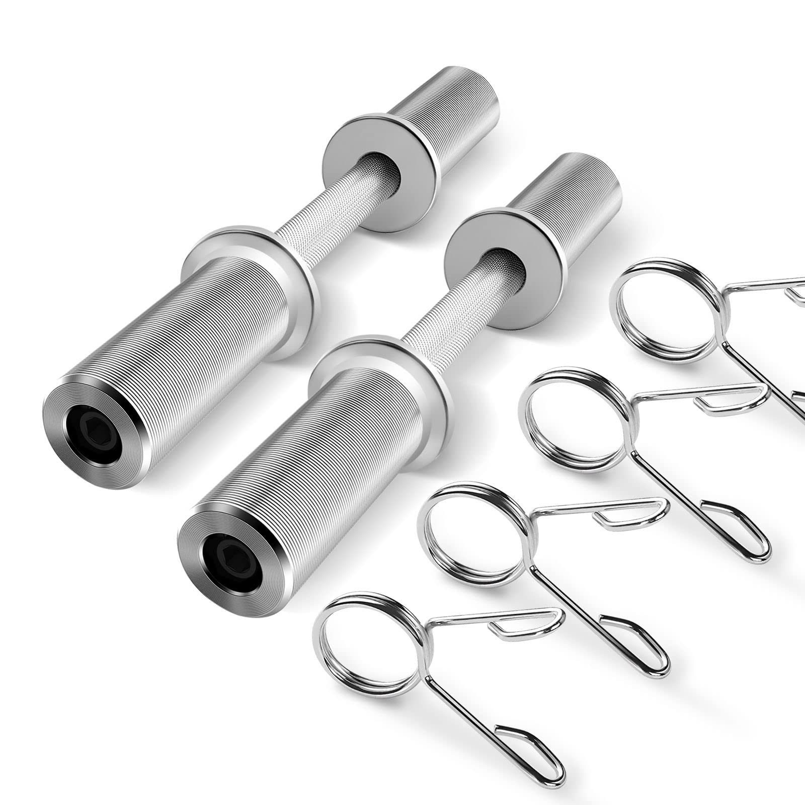 Uboway Olympic Dumbbell Handles: 20" Dumbbell Set for 2" Olympic Weight Plates, Weight Lifting Handles with 2 Pair of Spring Collars, Home Gym Accessories