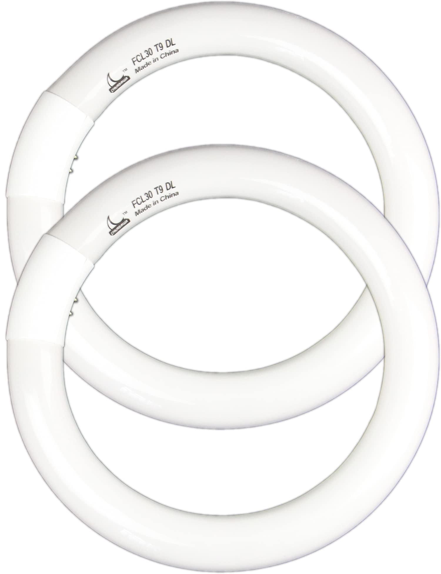 CHKADAWA FC9T9 9 inch Circline Light Bulbs T9 30W, FCL30 Circular Fluorescent Lamp Round 30 Watts Bulb Replacement for Ceiling Fan Fixture, Daylight DL 6500K, G10q 4 Pin Base, 2 Pack