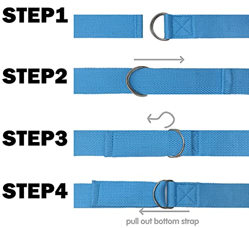 CHMETE Yoga Strap Stretch Bands with Adjustable Metal D Ring Buckle Loop for Stretching,Pilates, Physical Therapy, Dance, Gym Workouts