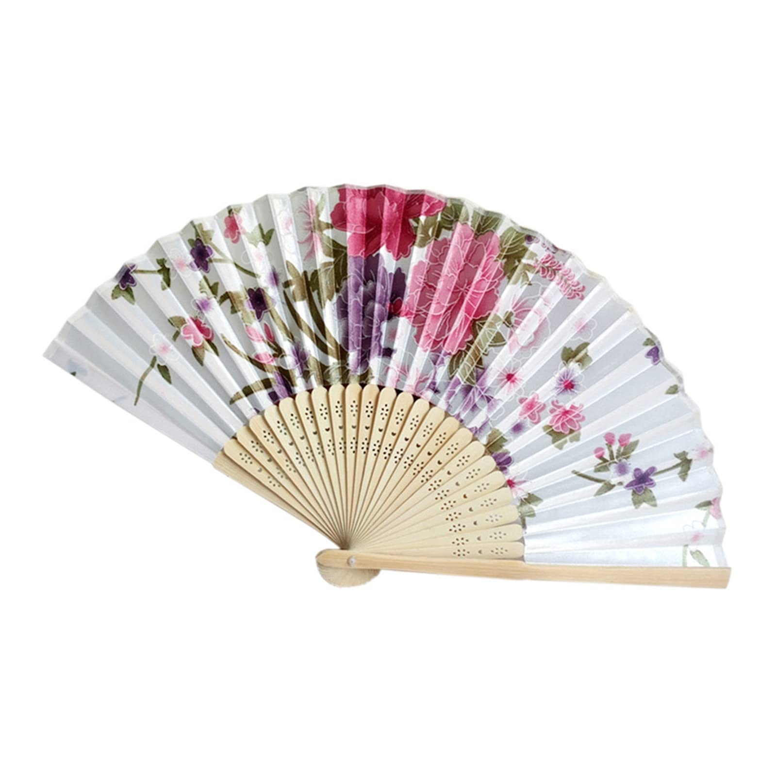 DEDONG Folding Fan Silk Folding Fan Hand-held Flower Fan Folding Fan Hand held (Color : C)
