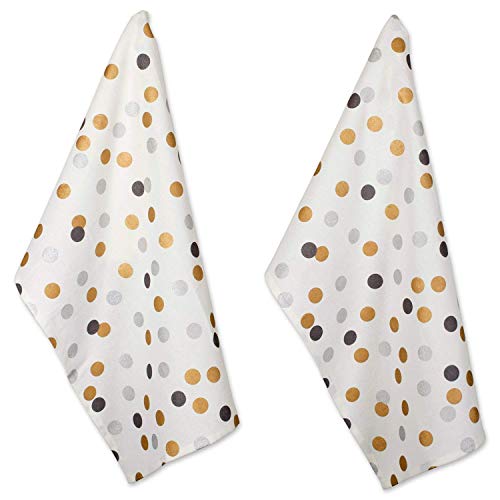 DII Christmas Dish Towels Decorative Metallic Holiday Kitchen Towel Set, 18x28, Confetti, 2 Count