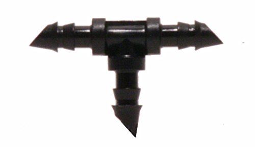 Raindrip, Black, 50-Pack 307050B 1/4 in. Barbed Connector Tee