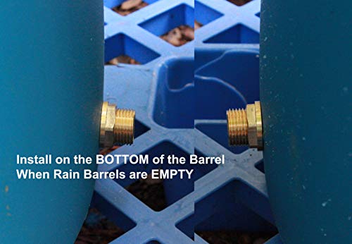 RAINPAL Rain Barrel Linking Kit (Upgraded Thicker Bulkhead Fittings and One 8 inch 3/4" I.D. hose) (RBL020)
