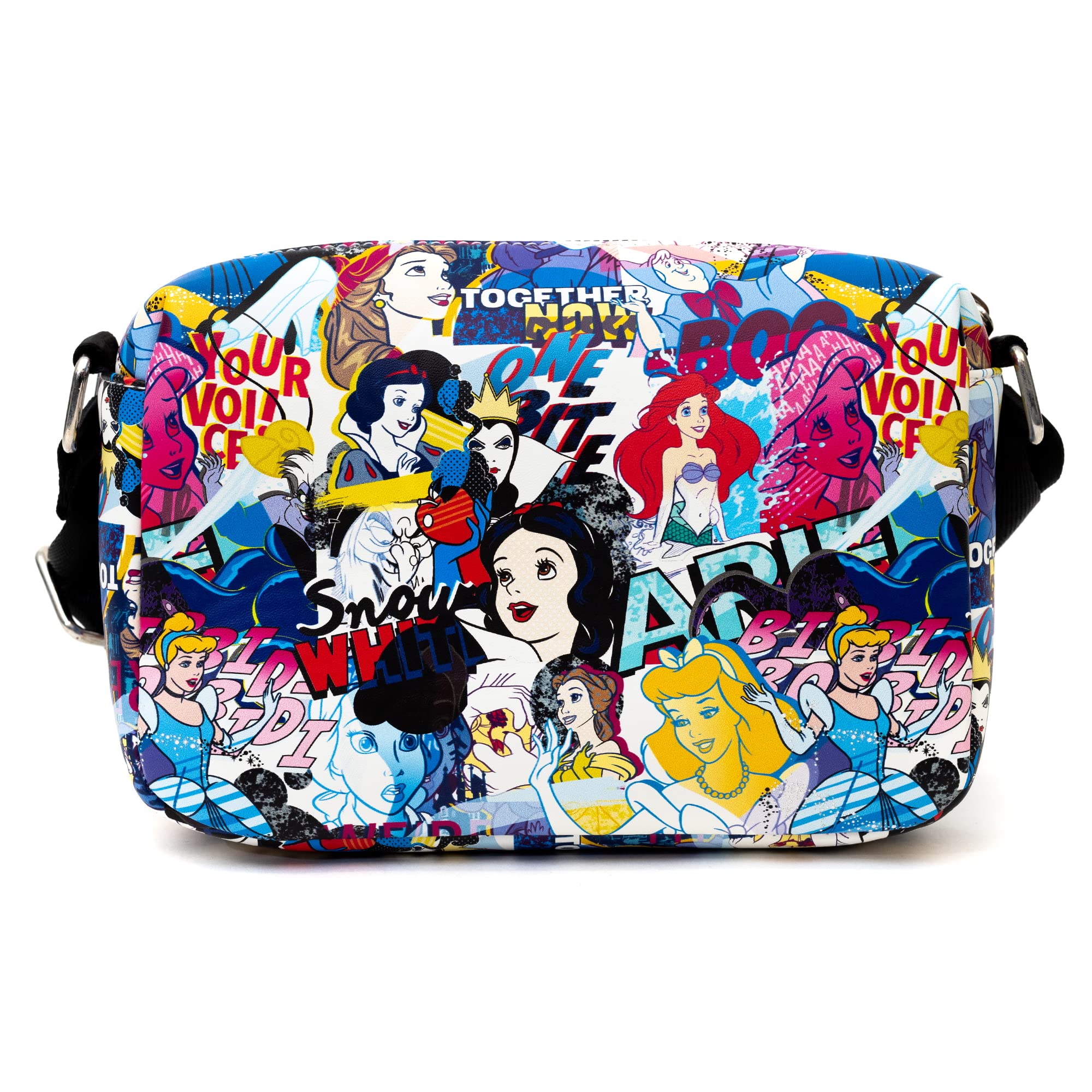 Disney Bag, Cross Body, Rectangle, Disney Princess and Villains Pop Art Poses Stacked Collage, Vegan Leather