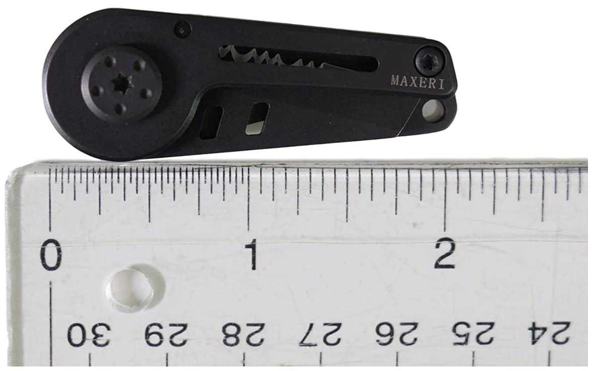 MAXERI World's Smallest All Purpose Pocket Knife, Premium Heat-Treated Stainless Steel Blade, Micro Slim Minimalist Design, Ideal Every Day Carry (Serrated Blade)