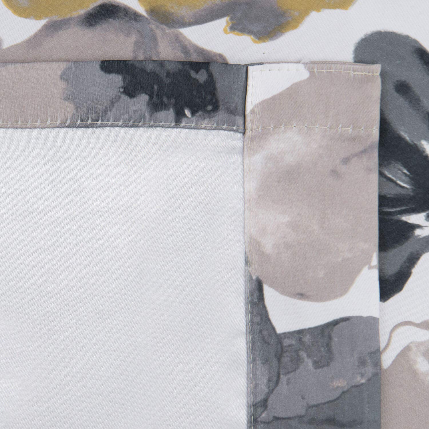 Clacoco Gray Yellow Flower Curtains and Drapes for Living Room Grommet Top 1Panel 42" W 84" L