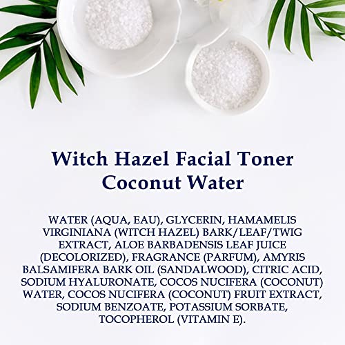 Dr Teal’s Witch Hazel Facial Toner, Coconut Water, 16 fl oz (Pack of 2) (Packaging May Vary)