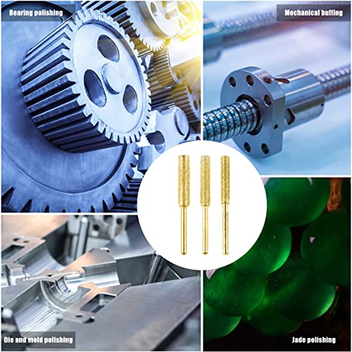 JOJOCY 54 Pcs Diamond Chainsaw Sharpener Bits in 3 Sizes 5/32,3/16, 7/32 inch,Titanium Plated Burr Stone File Wheels Polishing Grinding Tool for Electric Gold Chain Saw Jewelry Stone