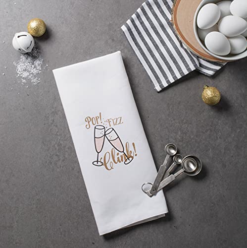 DII Christmas Tea Towels Decorative Kitchen Dish Towel Set, 18x28, Pop Fizz Clink!, 2 Piece