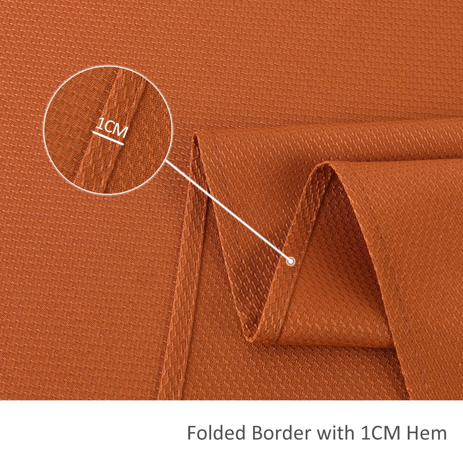 maxmill Rectangle Textured Tablecloth Waterproof Spillproof Wrinkle Free Table Cloth, Kitchen Dining Tabletop Thanksgiving Decoration, Table Cover for Outdoor and Indoor, 52 x 70 Inch, Rust