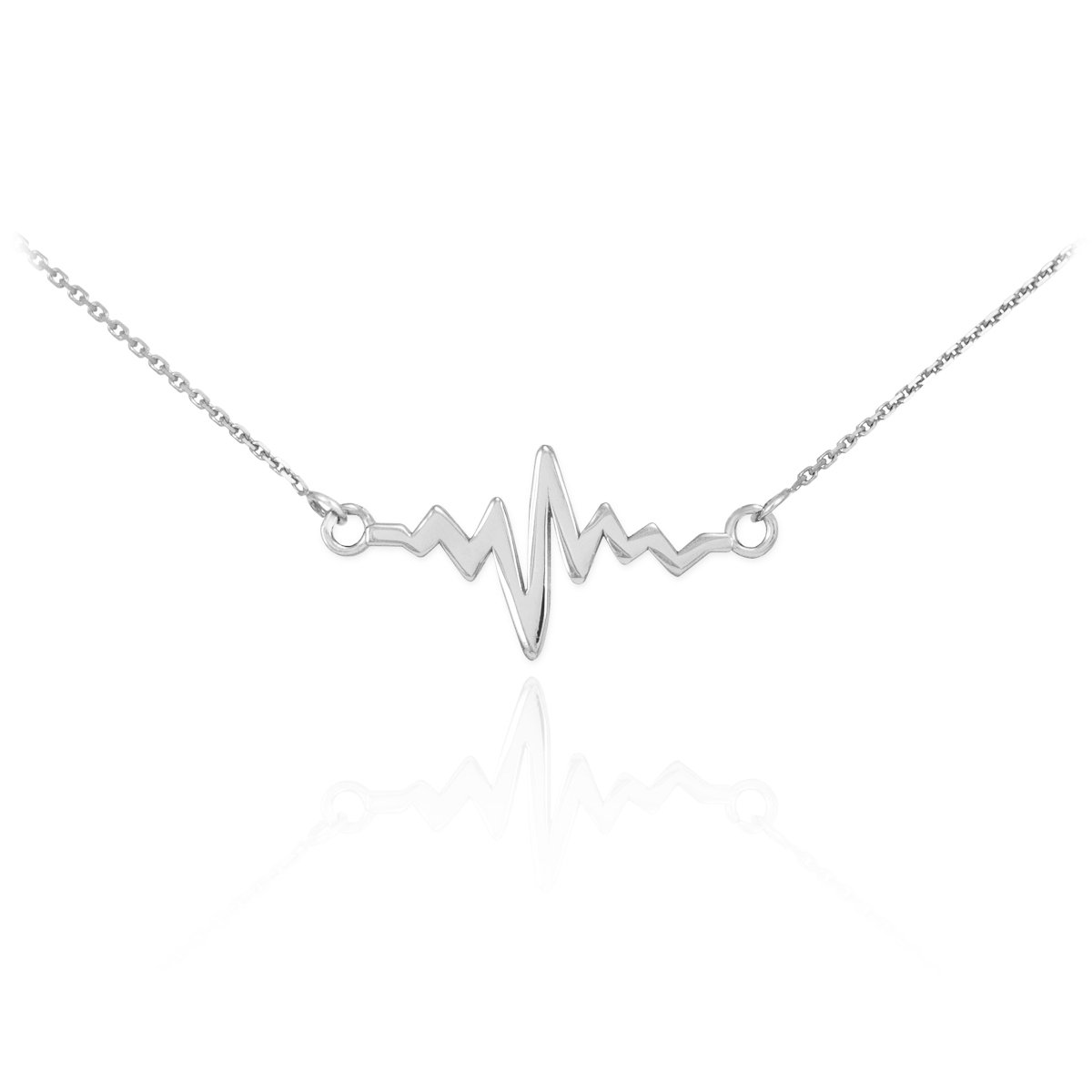 Claddagh Gold 925 Sterling Silver Lifeline Pulse Pendant Heartbeat Necklace, 18"