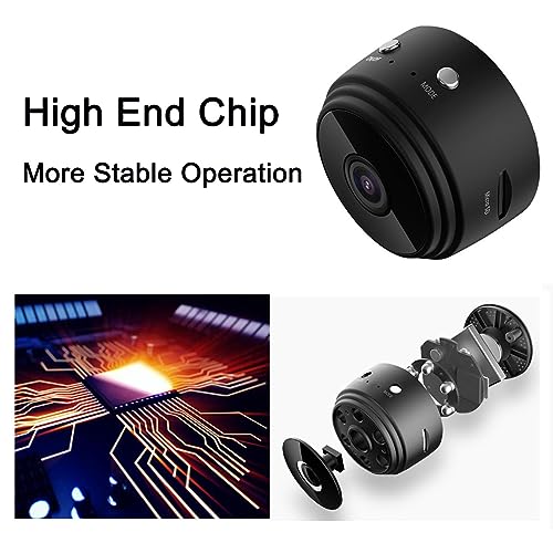Gosuguu Mini 1080P HD Camera Wireless WiFi for Home - Security Cam Night Vision Motion Detects with 360Β° Adjust Snake Tube,Built-in 320mA Battery,Support 2.4GHZ WiFi