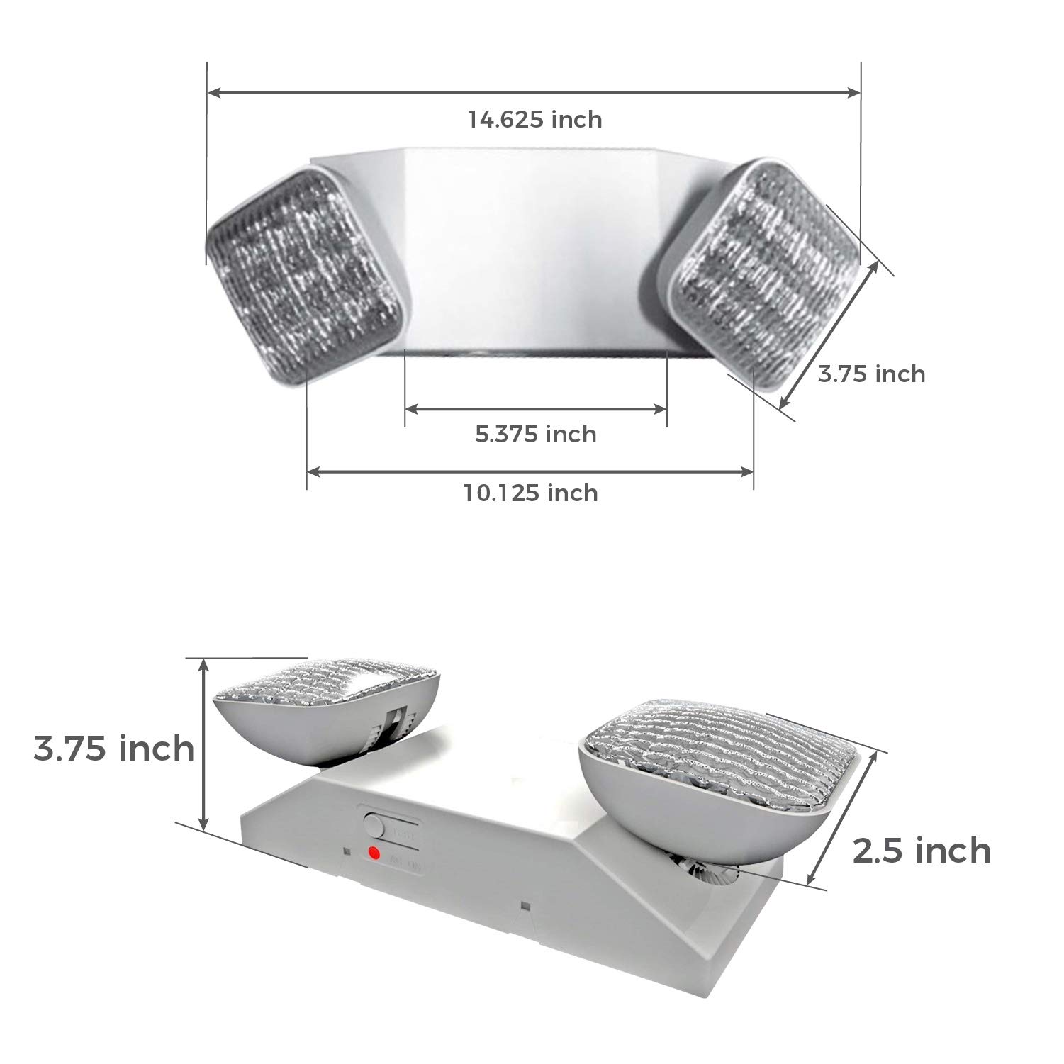 Ciata 2 Pack Led Emergency Lights with Battery Backup, for Home Power Failure, Hardwired with Adjustable Heads, Backup Battery, Emergency Lights for Business, Indoor Emergency Lights